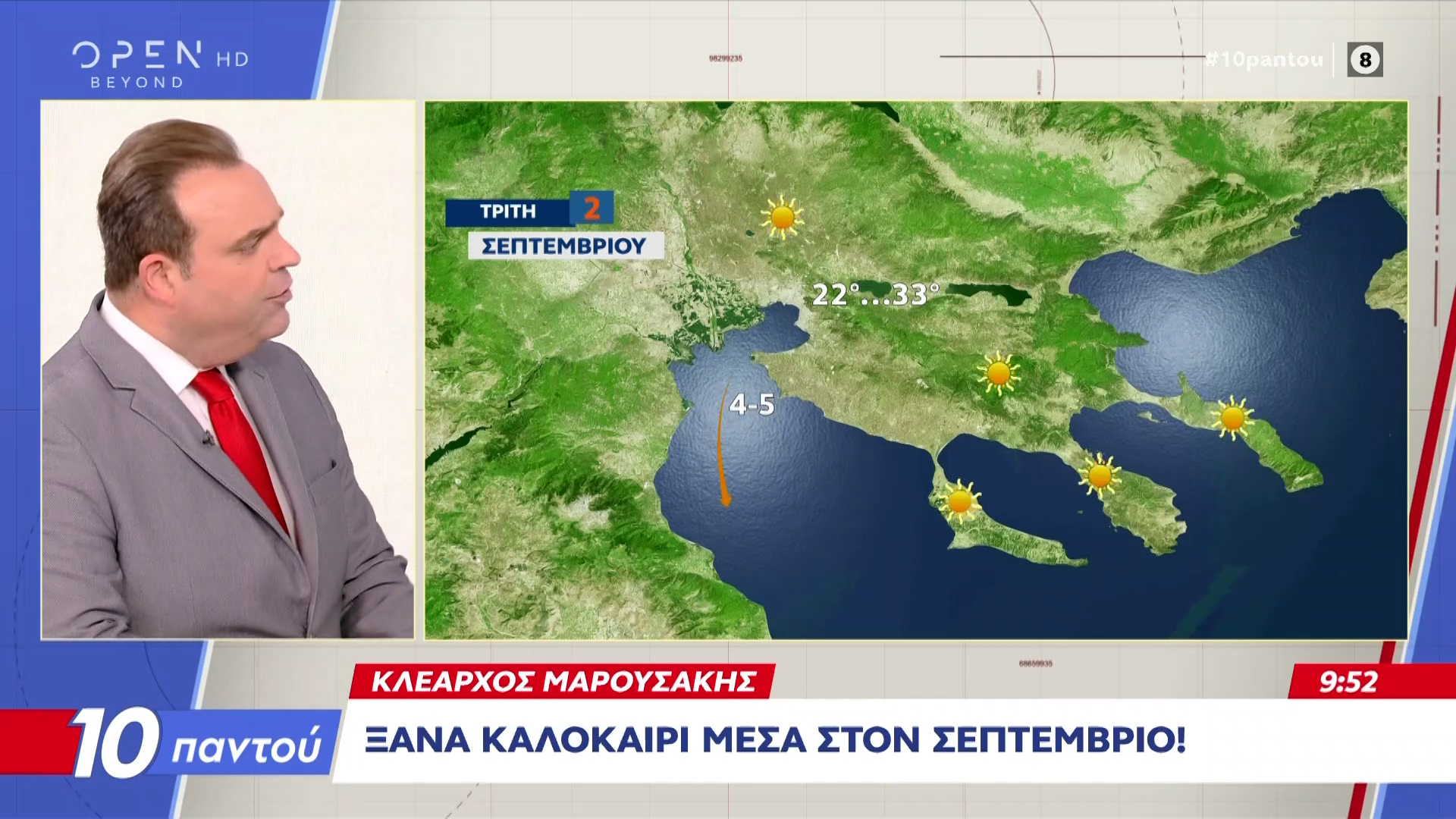 Κλέαρχος Μαρουσάκης: Έρχεται καλοκαίρι μέσα στον Σεπτέμβριο | OPEN TV