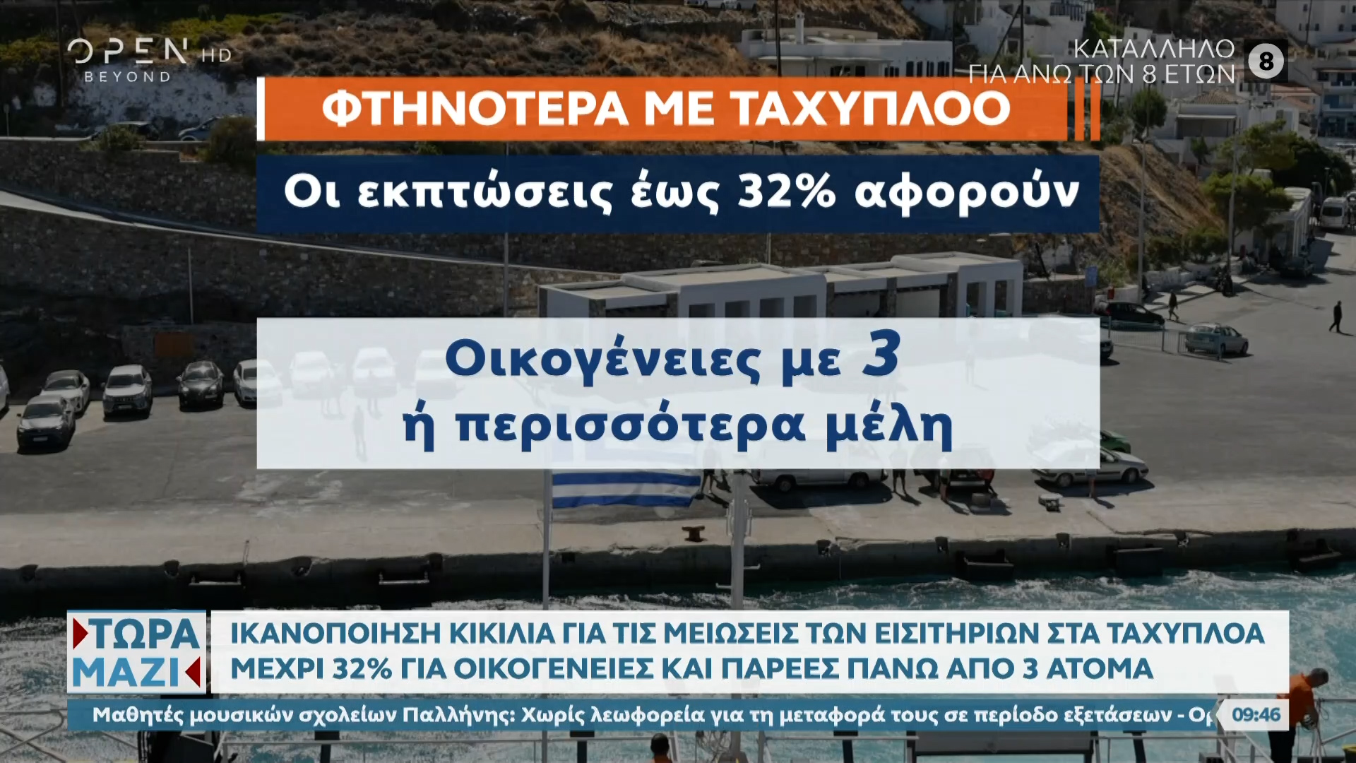 Ικανοποίηση Κικίλια για τις μειώσεις των εισιτηρίων στα ταχύπλοα | OPEN TV