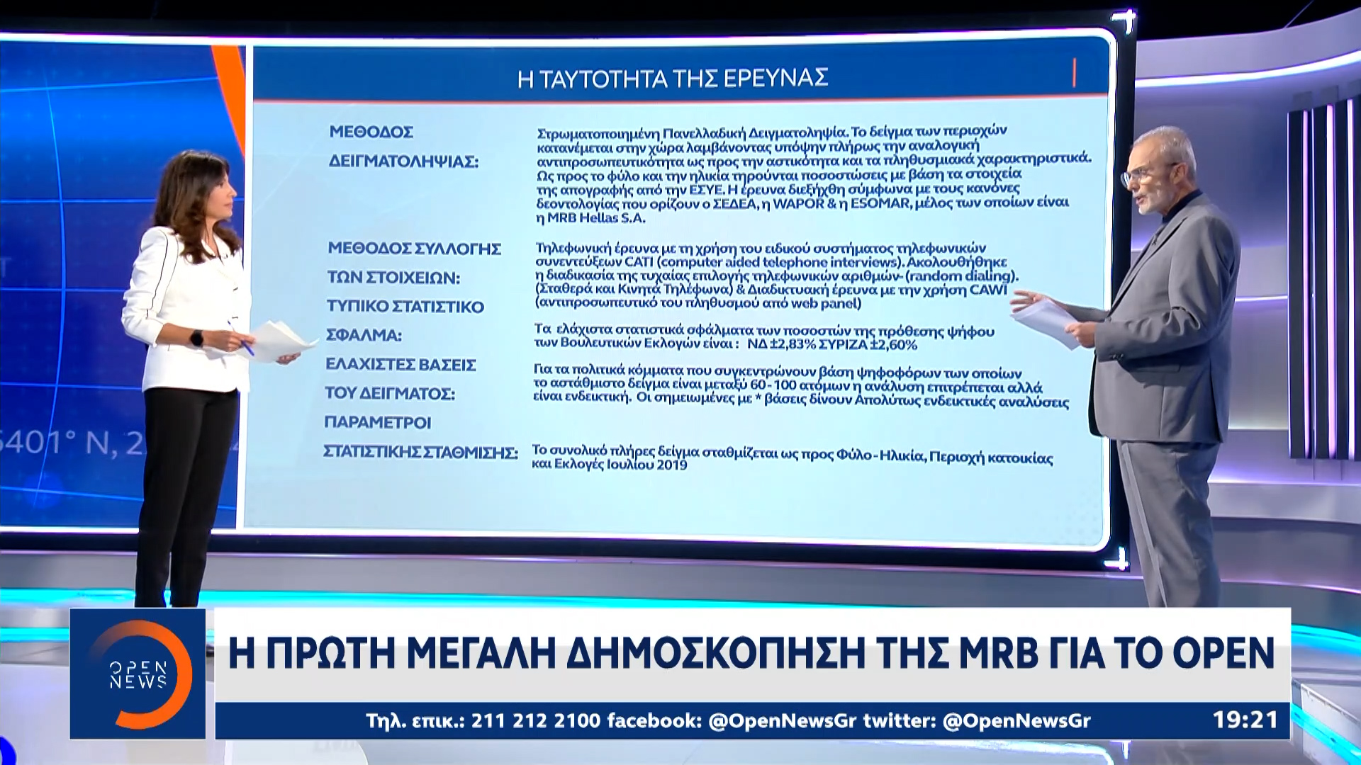 Η πρώτη μεγάλη δημοσκόπηση της MRB για το OPEN | OPEN TV
