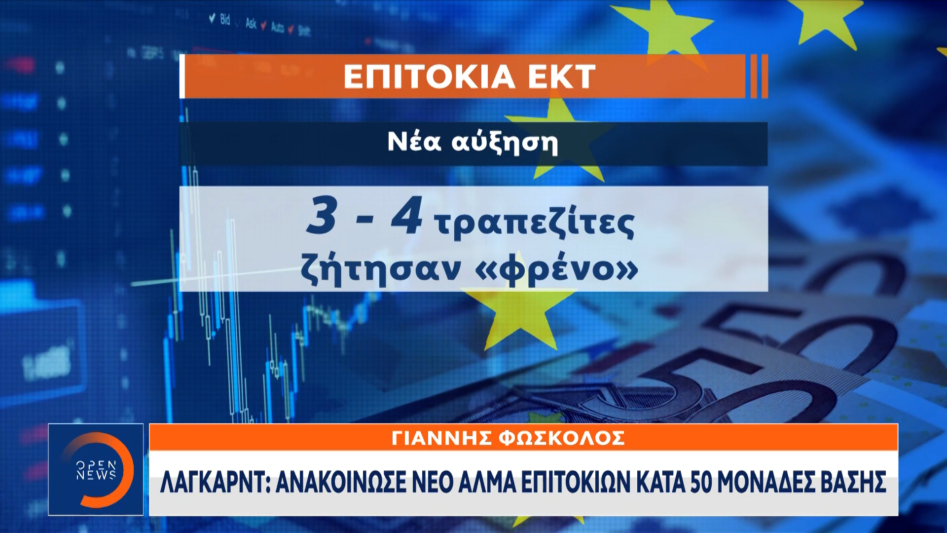 Λαγκάρντ: Ανακοίνωσε νέο άλμα επιτοκίων κατά 50 μονάδες βάσης | OPEN TV
