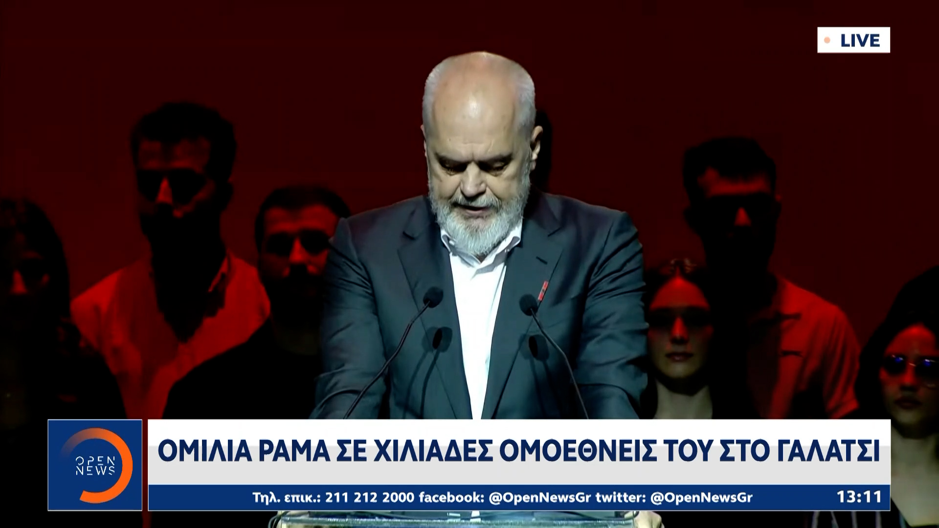 Ομιλία Ράμα σε χιλιάδες ομοεθνείς του στο Γαλάτσι | OPEN TV