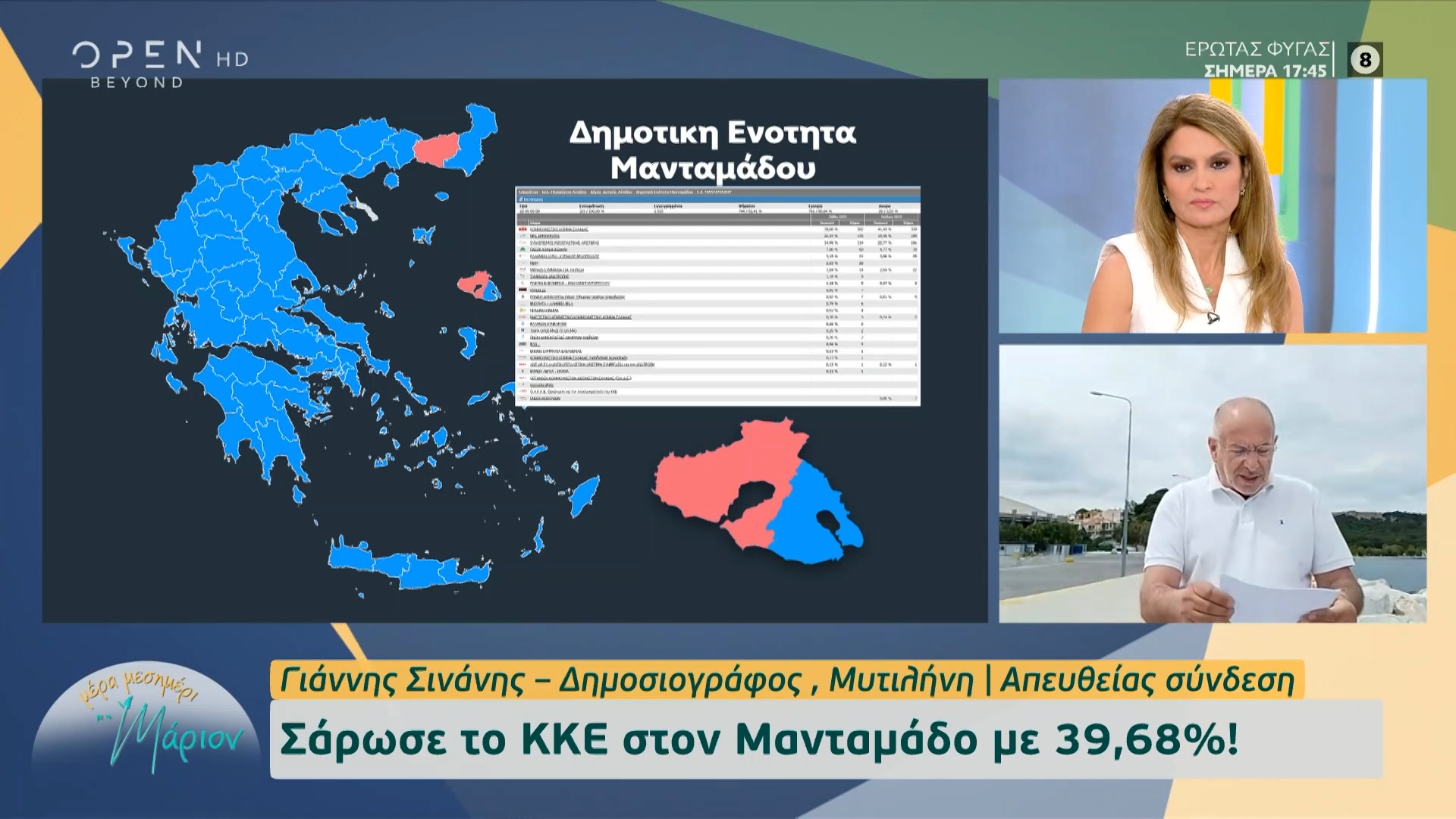 Λέσβος: Σάρωσε το ΚΚΕ στον Μανταμάδο με 39,68% | OPEN TV